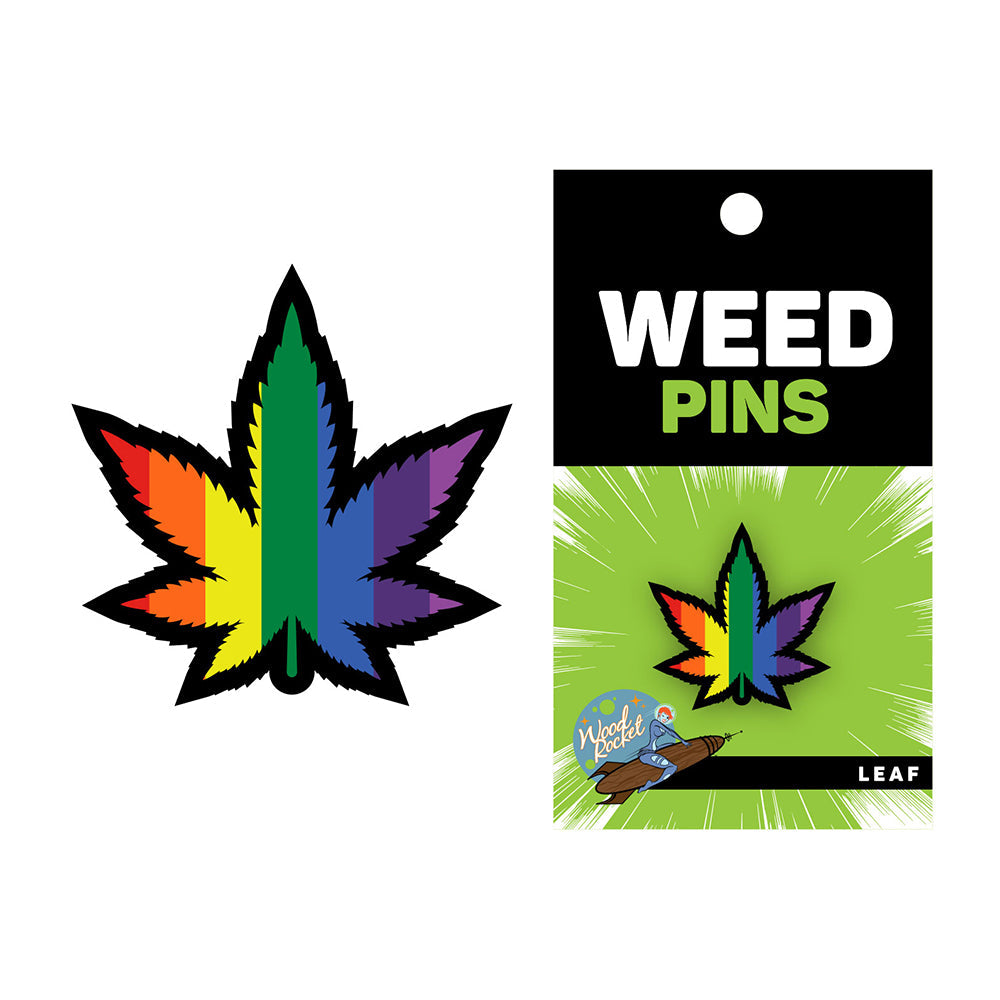 Weed Pin Rainbow Marijuana Leaf – Horny Stoner